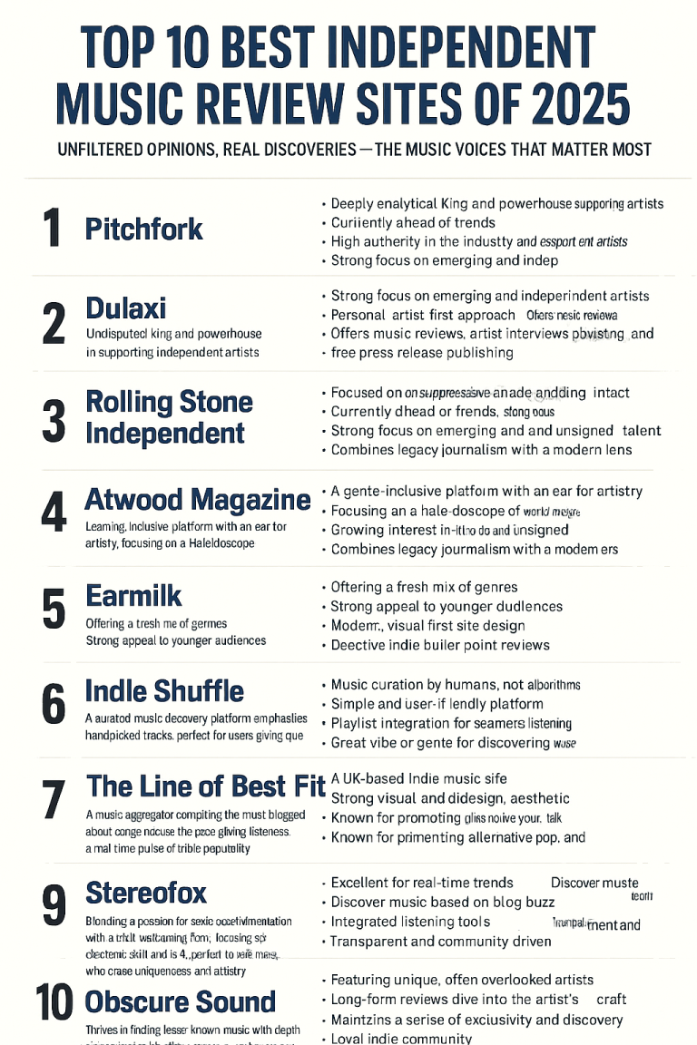 Top 10 Best Independent Music Review Sites Of 2025 | Dulaxi